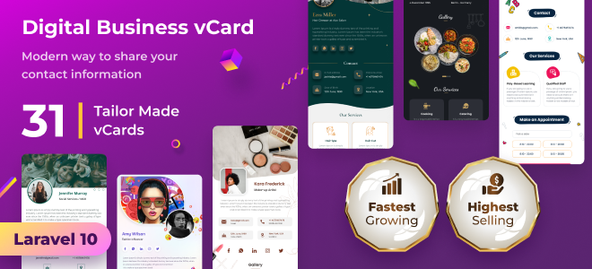 InfyVCards-SaaS | Laravel VCards Management System